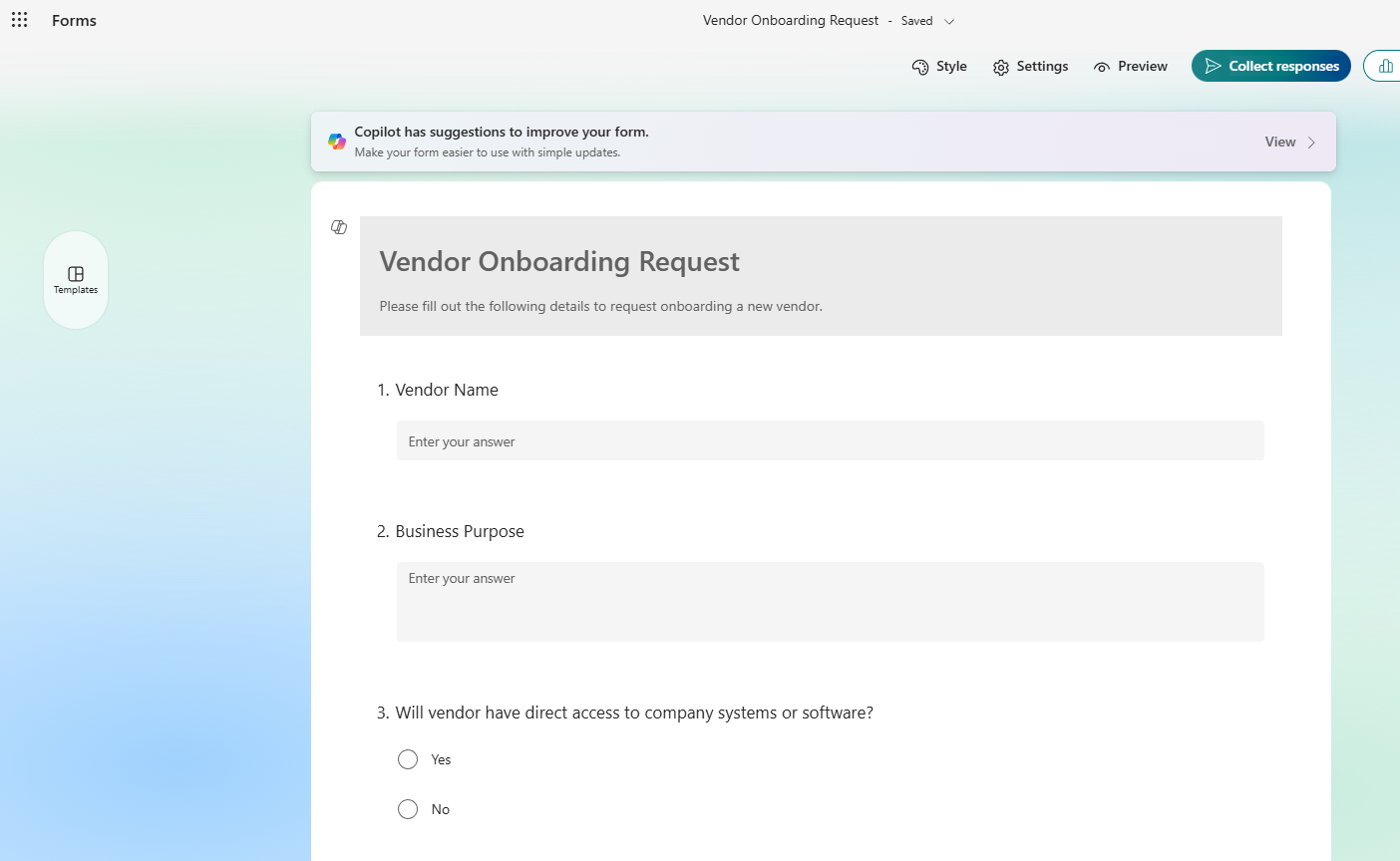 Automating Vendor Onboarding Requests